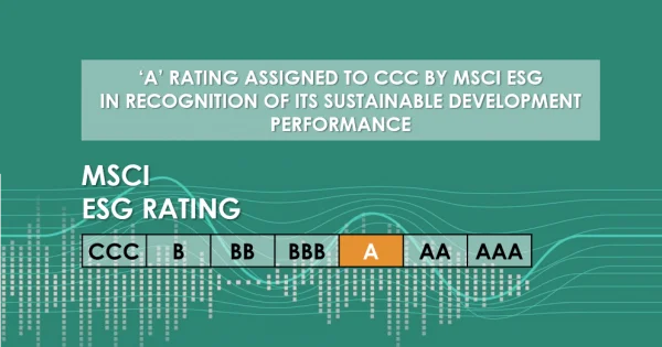 ‘A’ RATING ASSIGNED TO CCC BY MSCI ESG IN RECOGNITION OF ITS ...